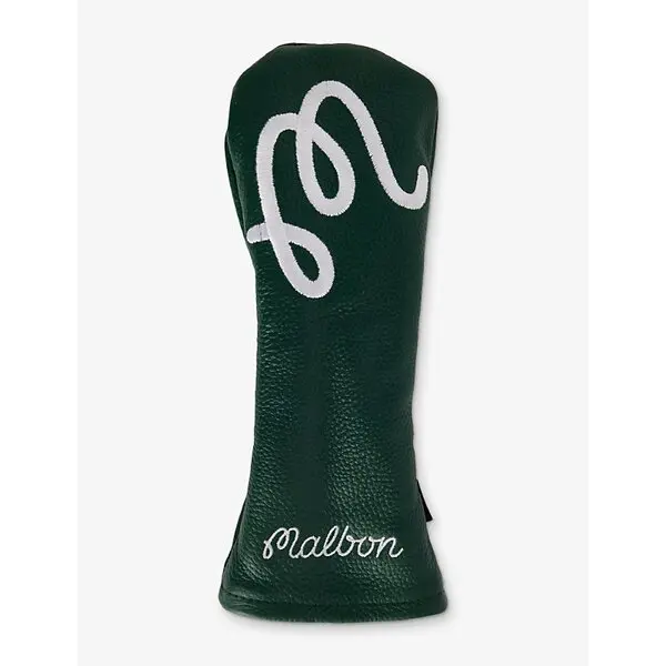MALBON Brand-embroidered Leather Golf Club Headcover - Forest