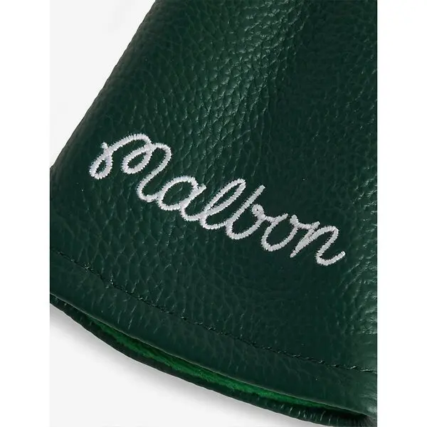 MALBON Brand-embroidered Leather Golf Club Headcover