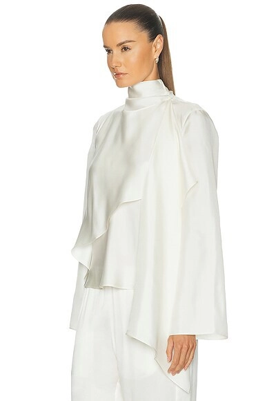 RÓHE Silk Foulard Top - Cream