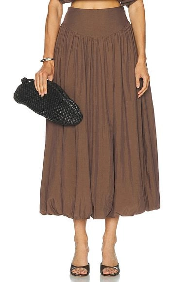 NICHOLAS Zaira Bubble Skirt - Chocolate