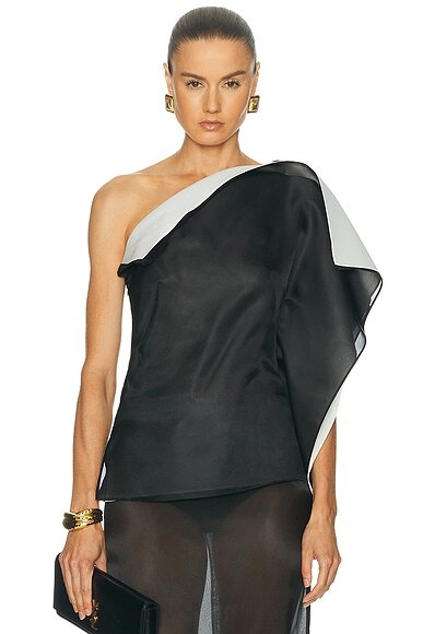 RÓHE Sculptural Double Layered Top - Black