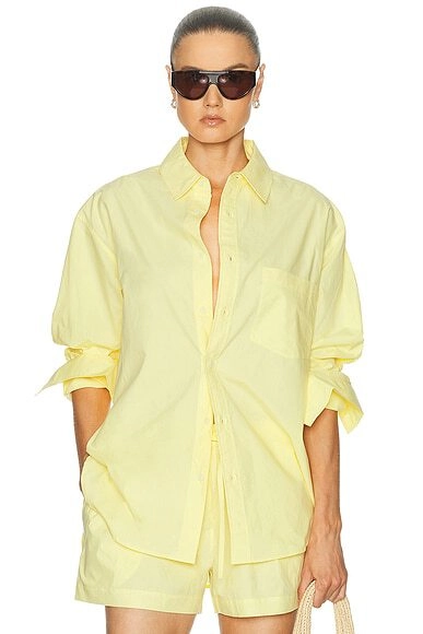 Matteau Relaxed Button Down Top - Limoncello