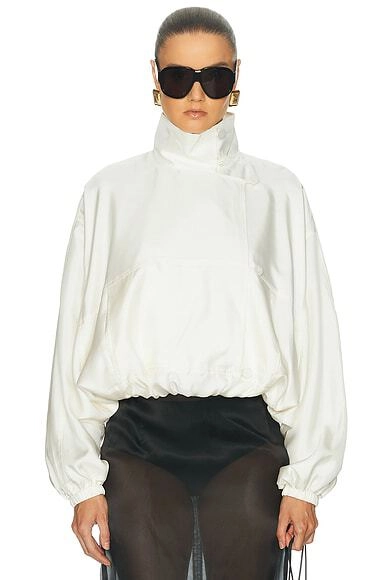 RÓHE Silk Blouson Anorak Jacket - Cream