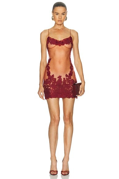 MIRROR PALAIS Anemone Mini Dress - Sangre