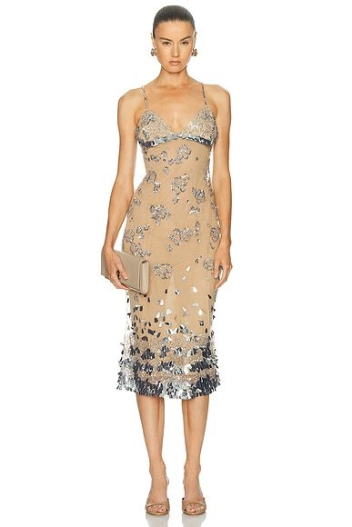 MIRROR PALAIS Diamond Dusty Lady Length Dress - Silver