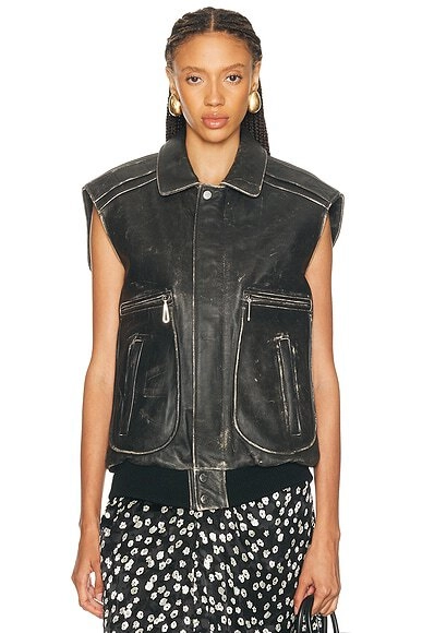 Rabanne Oversized Sleeveless Jacket - Black