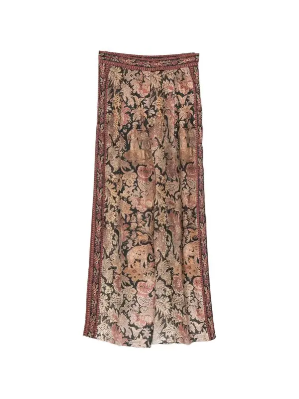 PIERRE-LOUIS MASCIA Printed Silk Trousers - Brown