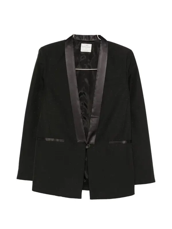 FORTE_FORTE Wool Blend Smoking Jacket - Black