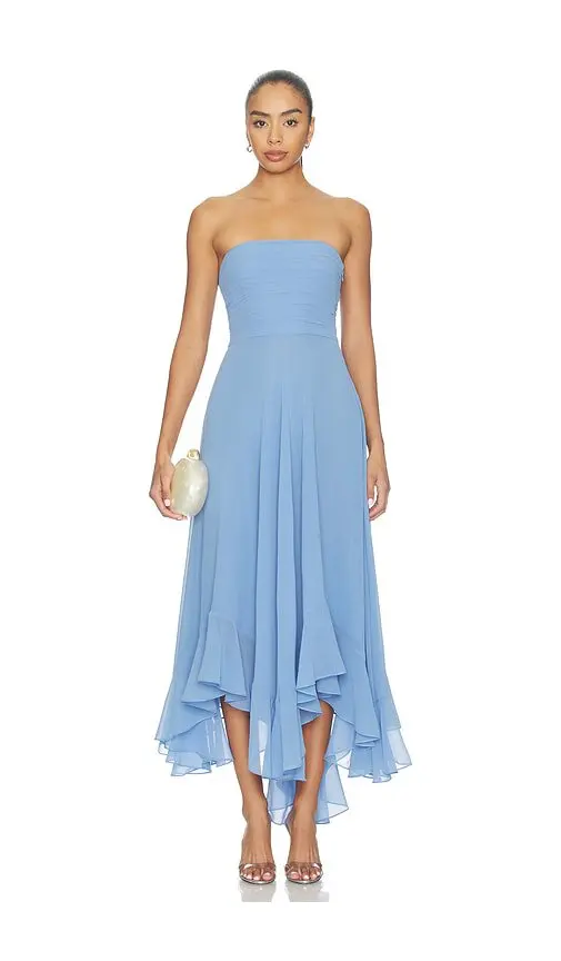 Retrofete Louisa Chiffon Dress In . Also - Blue