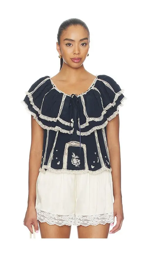 Rixo Mirabella Top In . Also - Navy