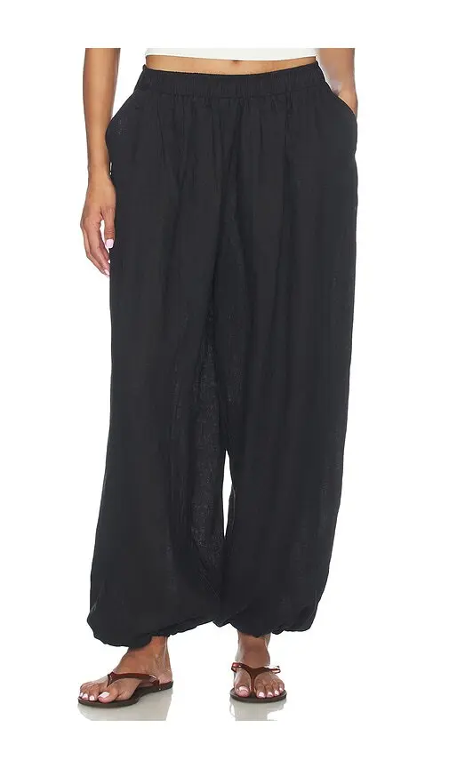 AEXAE Linen Balloon Pant In . Also - Black