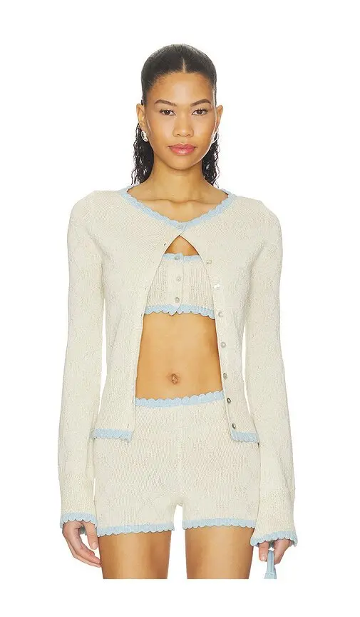 ASTA RESORT Franca Longsleeve Cardigan In . Also - Cream