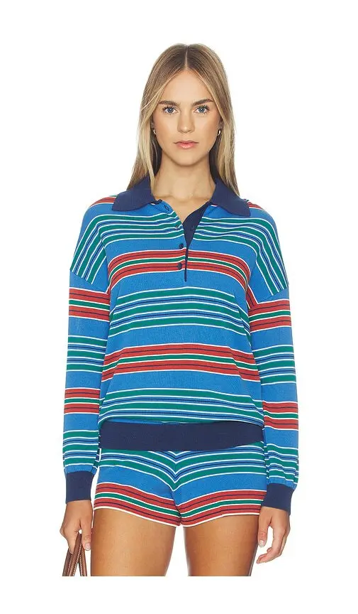Faithfull The Brand Harlow Oversized Polo In . Also - Blue