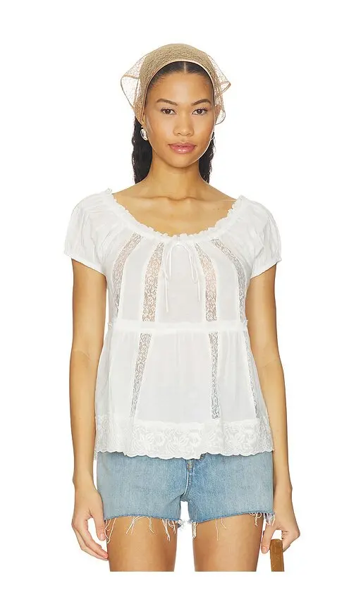 For Love & Lemons Breezy Cotton Top In . Also - White