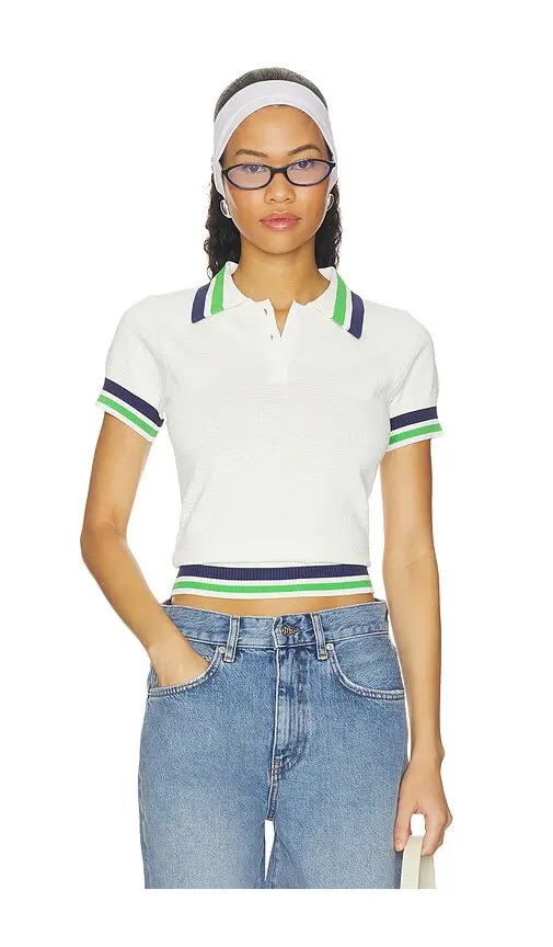 ALL THE WAYS Hazel Knit Polo Top In . Also - Multi