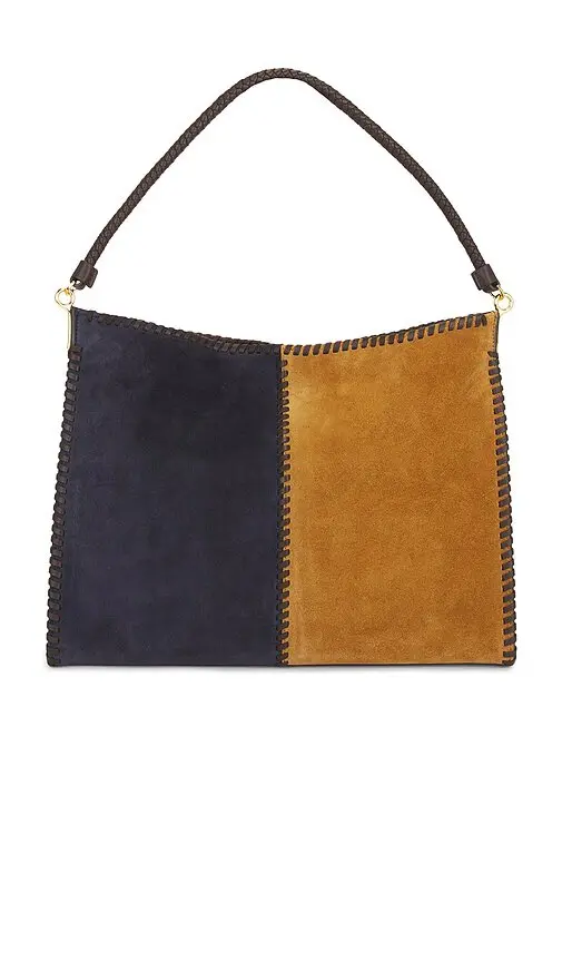 Veronica Beard Colorblocked Suede Shoulder Bag