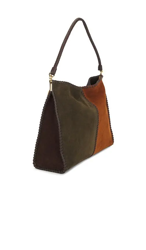 Veronica Beard Colorblocked Suede Shoulder Bag