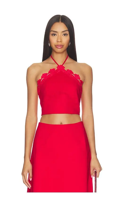 ELLIATT Giovanna Halter Neck Top In . Also - Red