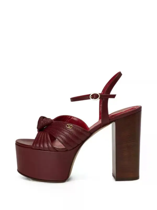 Valentino Garavani Vlogo Signature Knotted Platform Sandals - Red