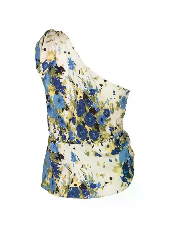 A.L.C. Elliana Floral-print One-shoulder Blouse