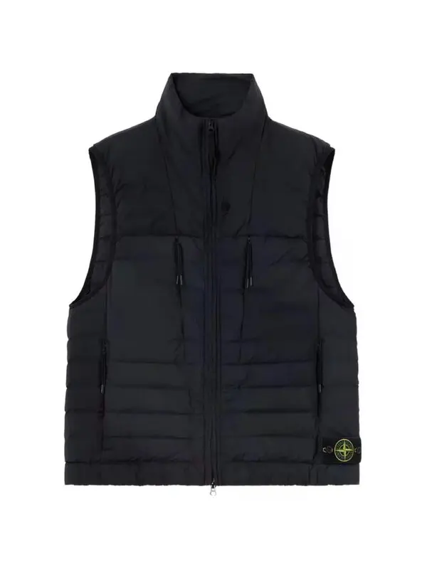 Stone Island Quilted Logo-patch Gilet - Black