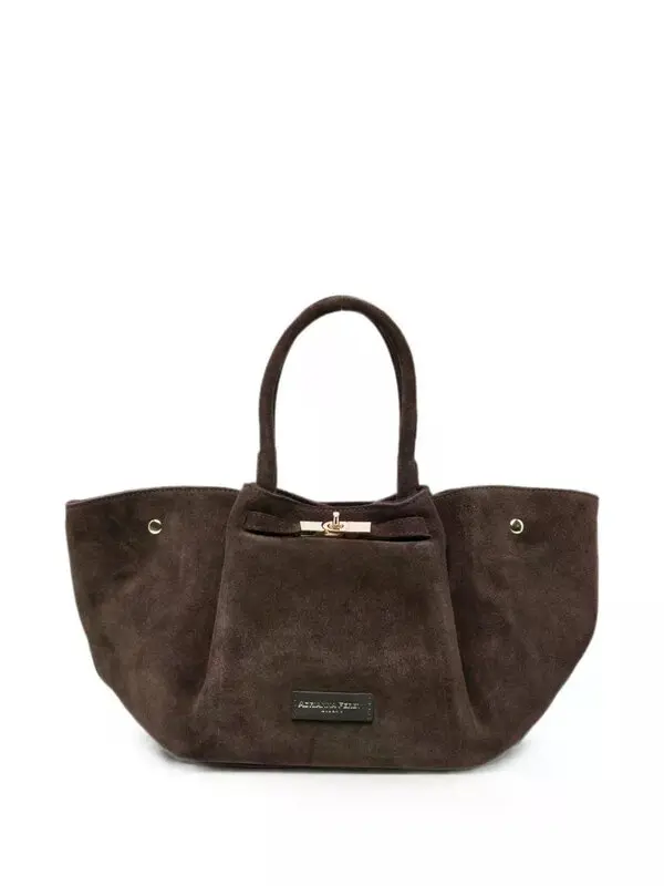 ADRIANNA FERETTI Suede Logo-patch Tote Bag