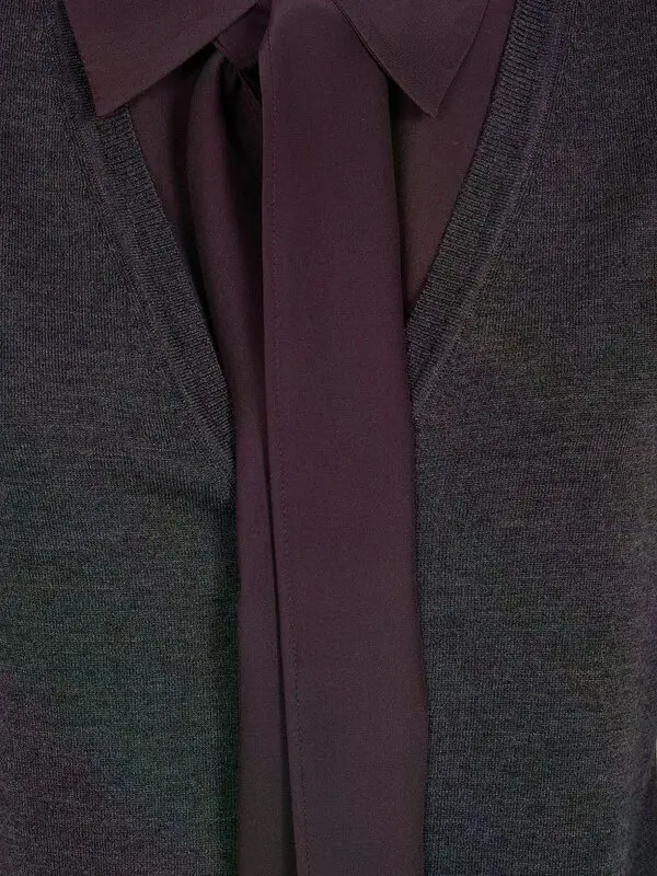 P.a.r.o.s.h Pussy-bow Layered-effect Sweater