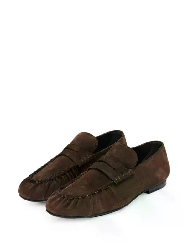 ALOHAS Aven Penny-strap Suede Loafers - Brown