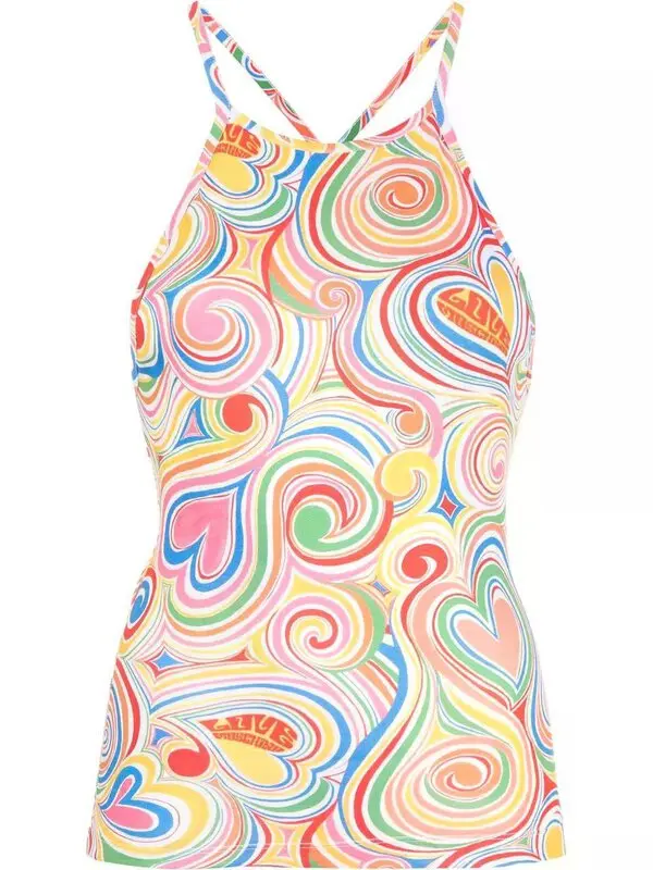 Moschino Swirled Heart Print Vest Top