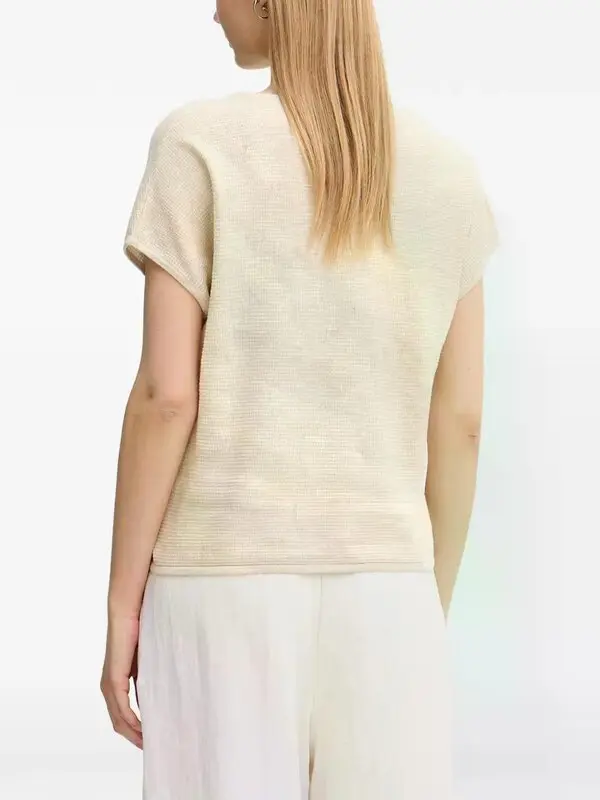 BENETTON Waffle-knit V-neck Top