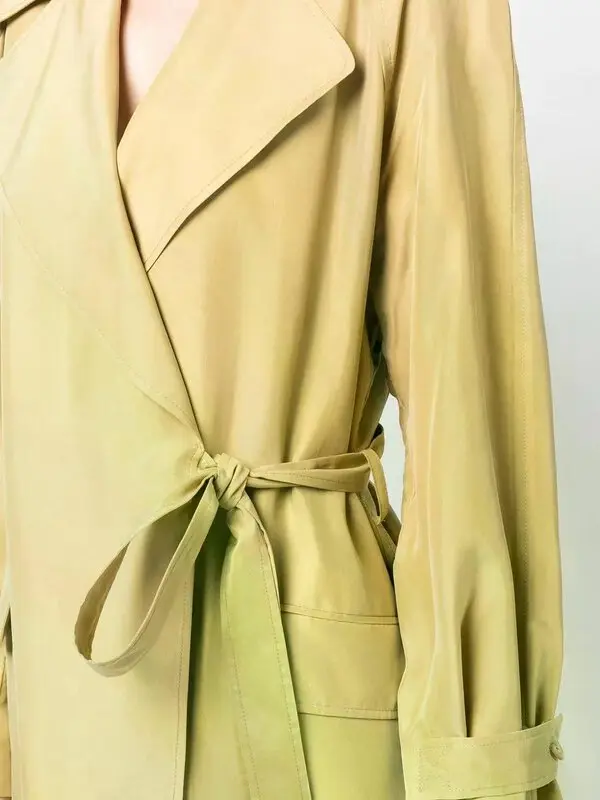 Alberta Ferretti Wrap-over Silk Trench Coat