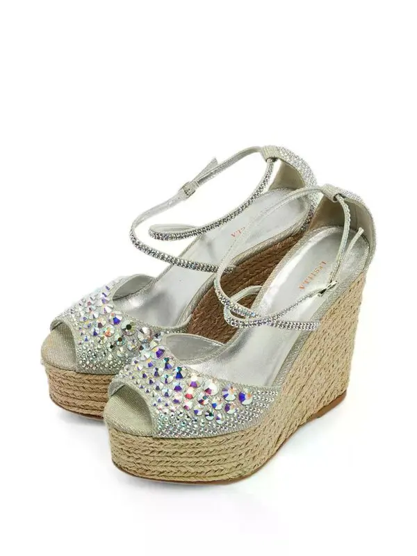 LE SILLA Crystal-embellished Espadrille Wedge Sandals