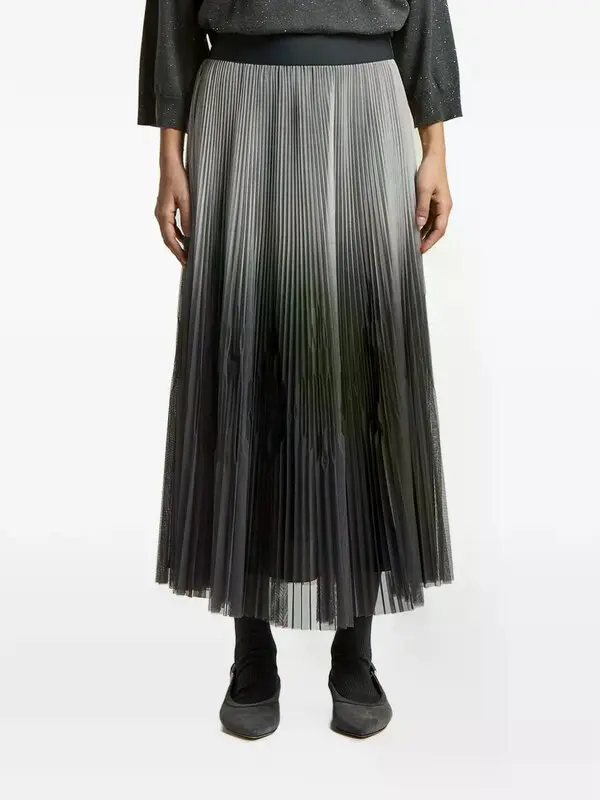 Peserico Pleated Midi Skirt - Grey