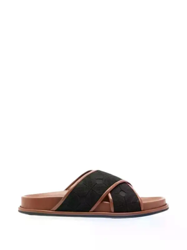 Max Mara Monogram-pattern Crossover-strap Sandals