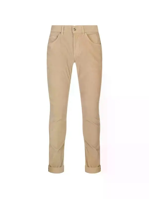 DONDUP Corduroy Logo-plaque Trousers - Neutrals