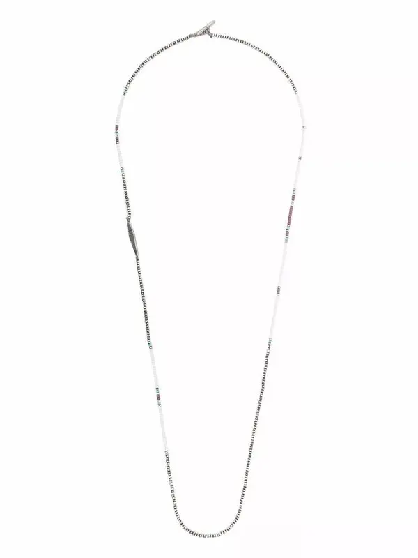 M. Cohen Long Beaded Necklace - Silver