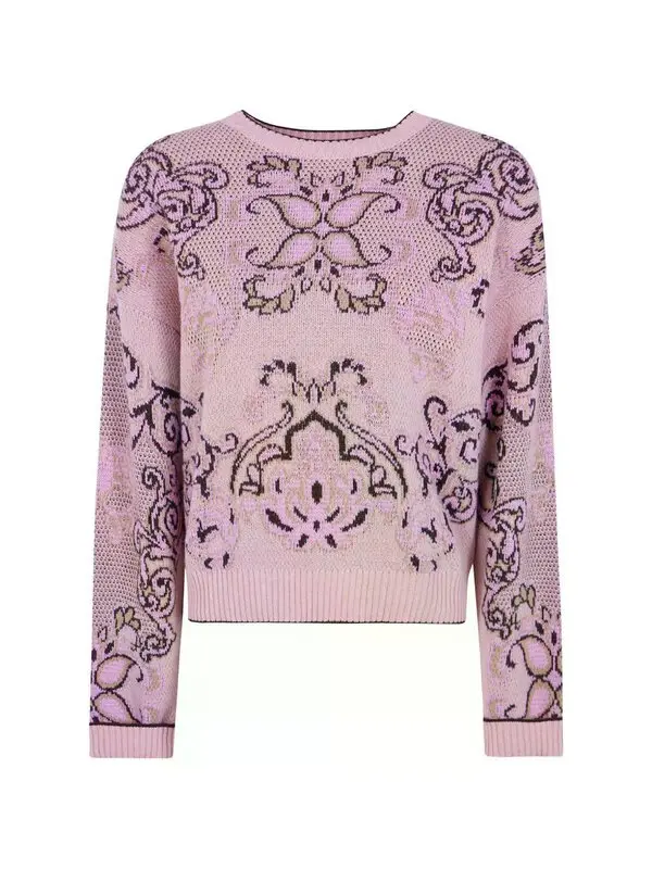 TWINSET Jacquard-knit Wool Sweater - Pink