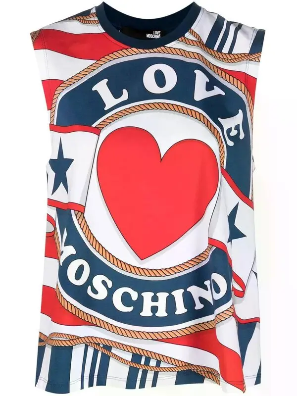 Moschino Heart Logo-print Tank Top - Blue