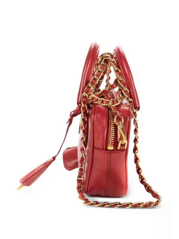 Prada Saffiano Leather Shoulder Bag - Red