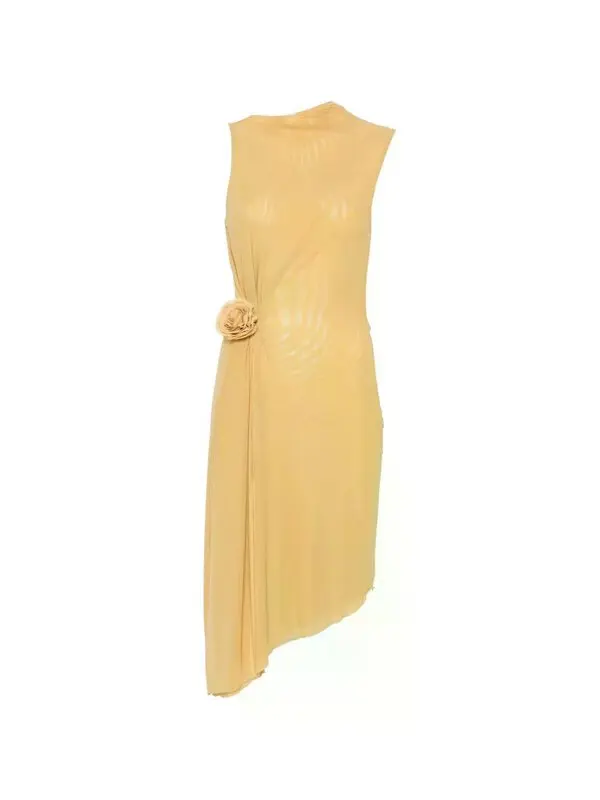 Posse Cynthia Floral-appliqué Midi Dress - Yellow