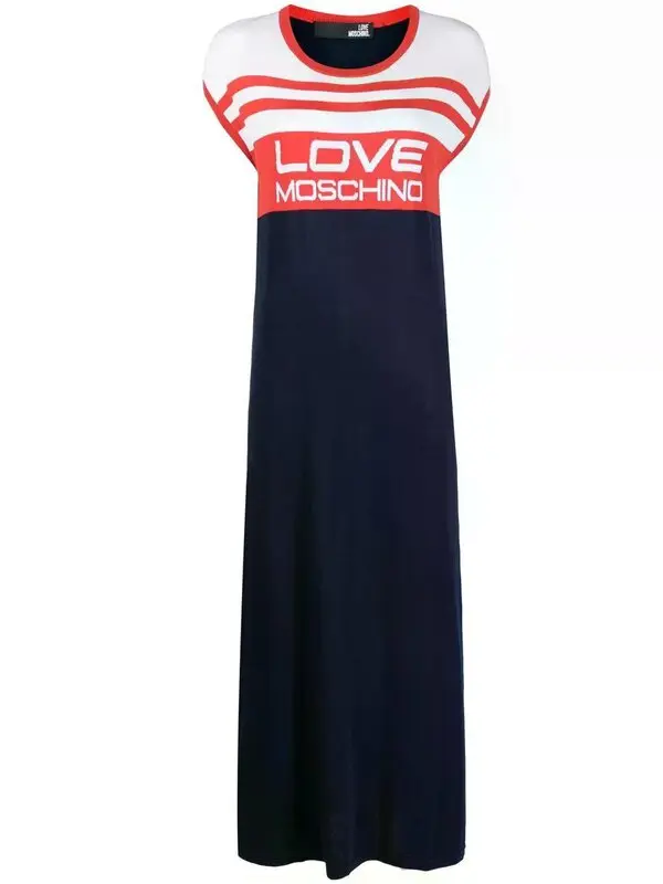 Moschino Logo Print Maxi Dress