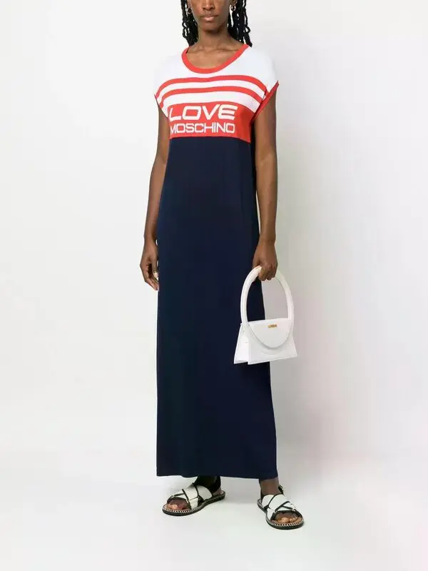 Moschino Logo Print Maxi Dress