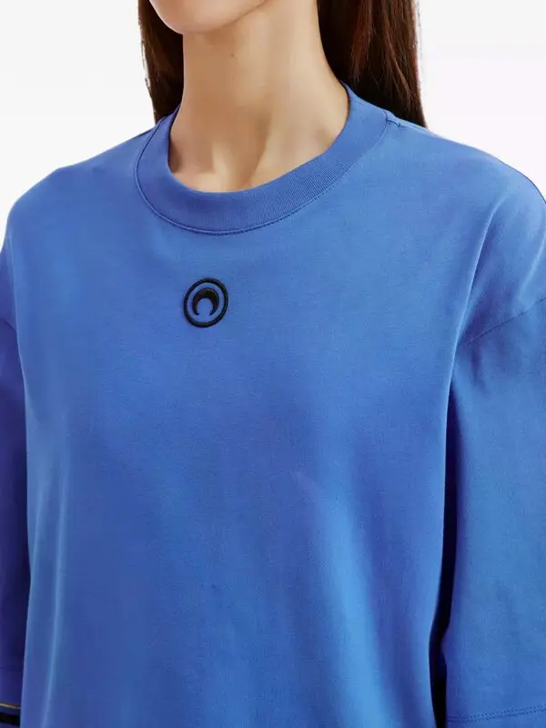 MARINE SERRE Layered-sleeve Moon-patch T-shirt