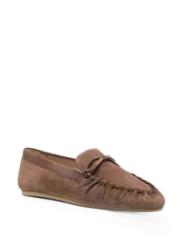 STUART WEITZMAN Bow-detail Suede Loafers