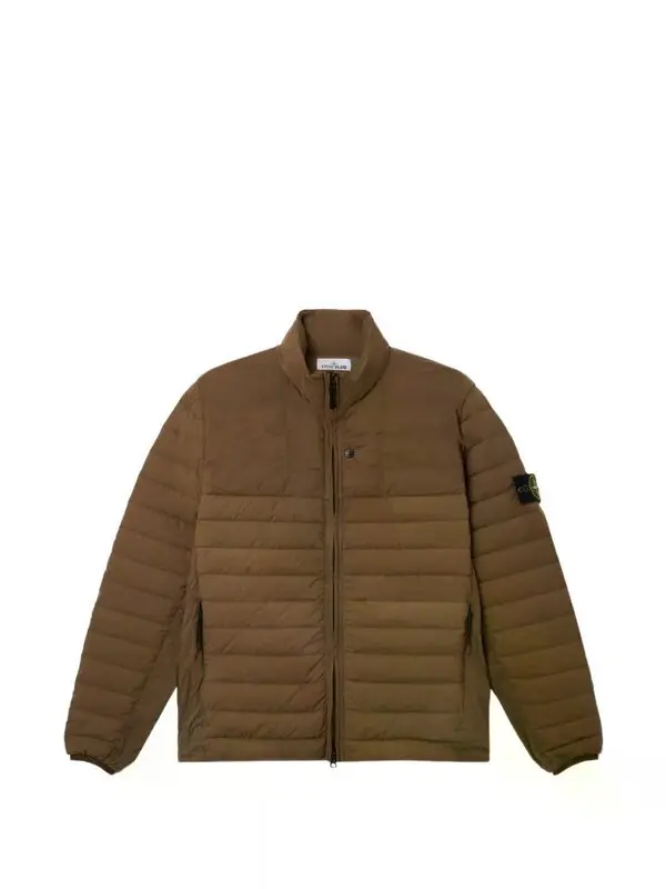 Stone Island Logo-patch Quilted Down Jacket - Brown