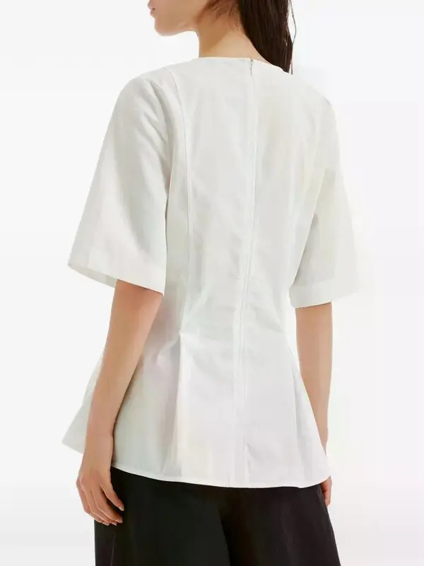 TOTEME Split-neck Pleated Blouse