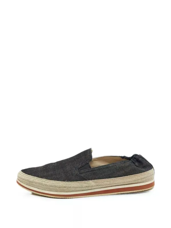 Prada Denim Slip-on Loafers - Blue