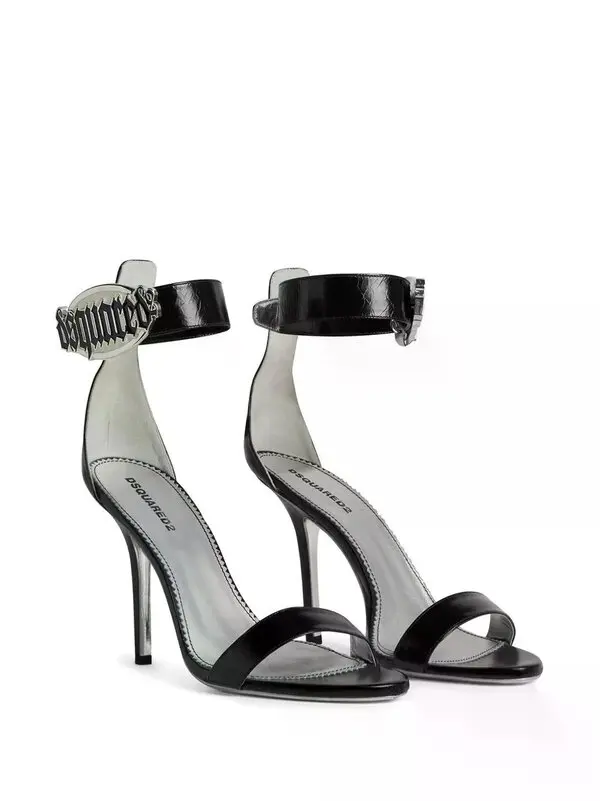 Dsquared2 Logo-plaque Leather Sandals - Black