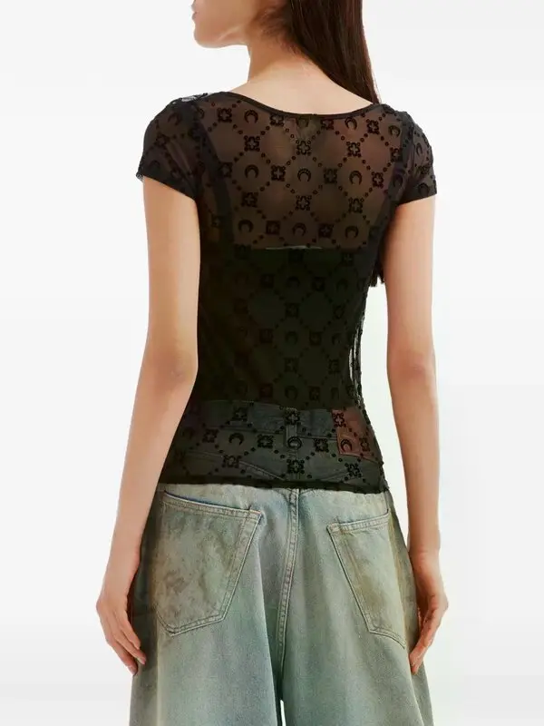 MARINE SERRE Moon Diamant Mesh T-shirt