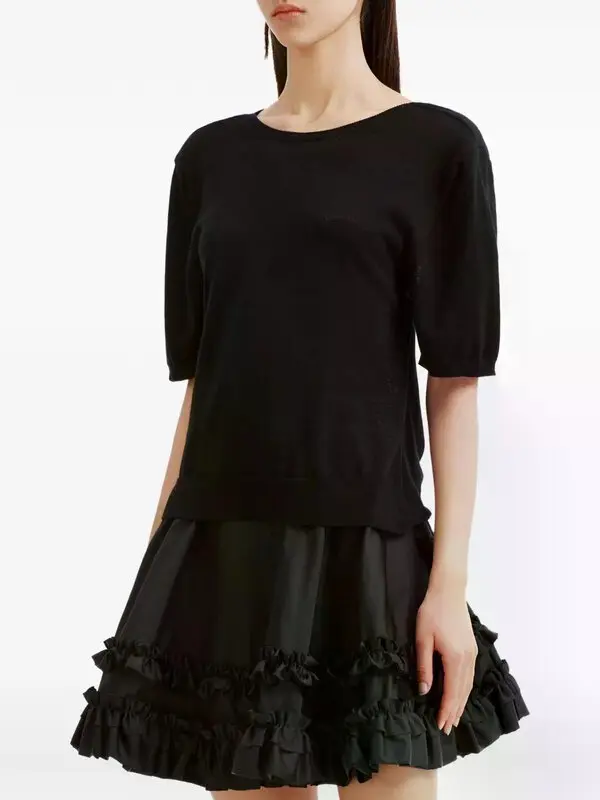 GANNI Cut-out Tie-fastening Sweater - Black